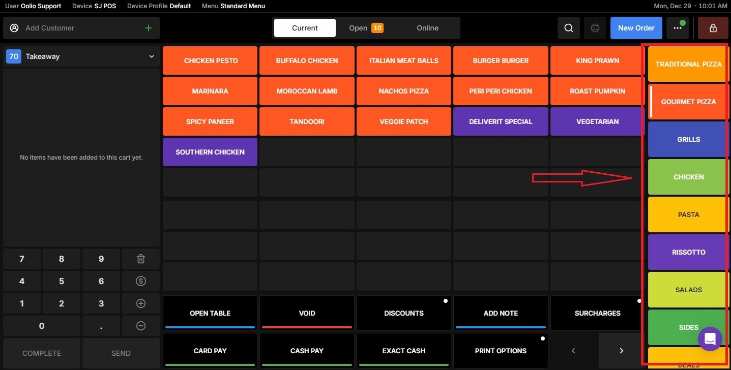 How to Select Sizing Groups for Items on Oolio Pos